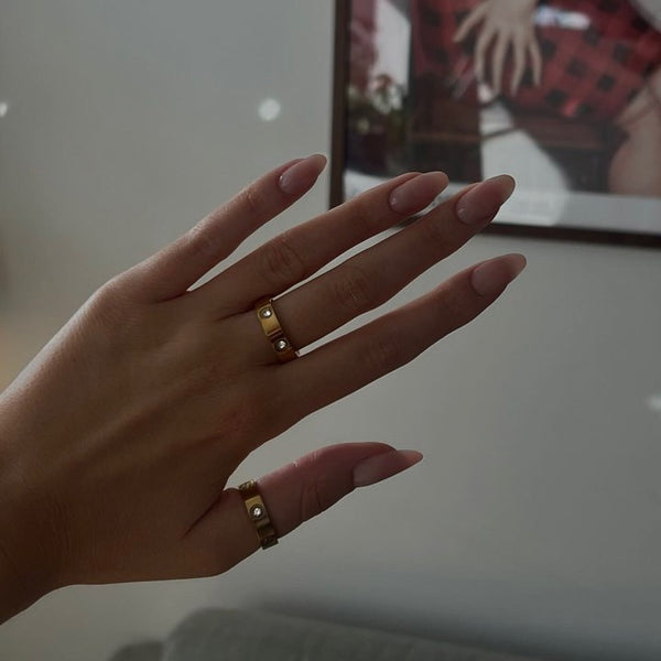 Ruth Band Ring by Dinot. Tarnish-Resistant 18k Gold Plated