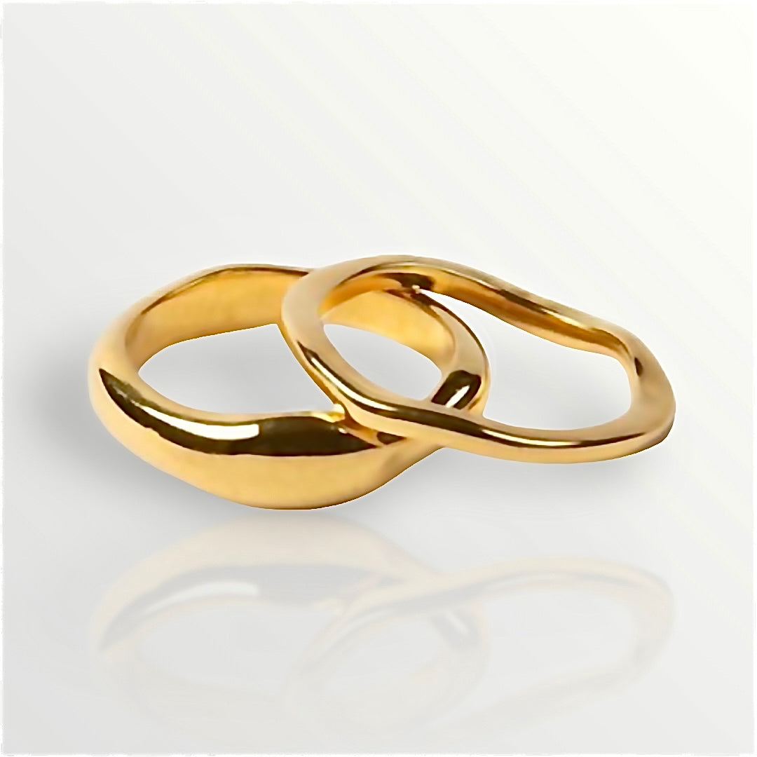 Duet Ring Set | Assymetrical Rings | Hypoallergenic & Waterproof