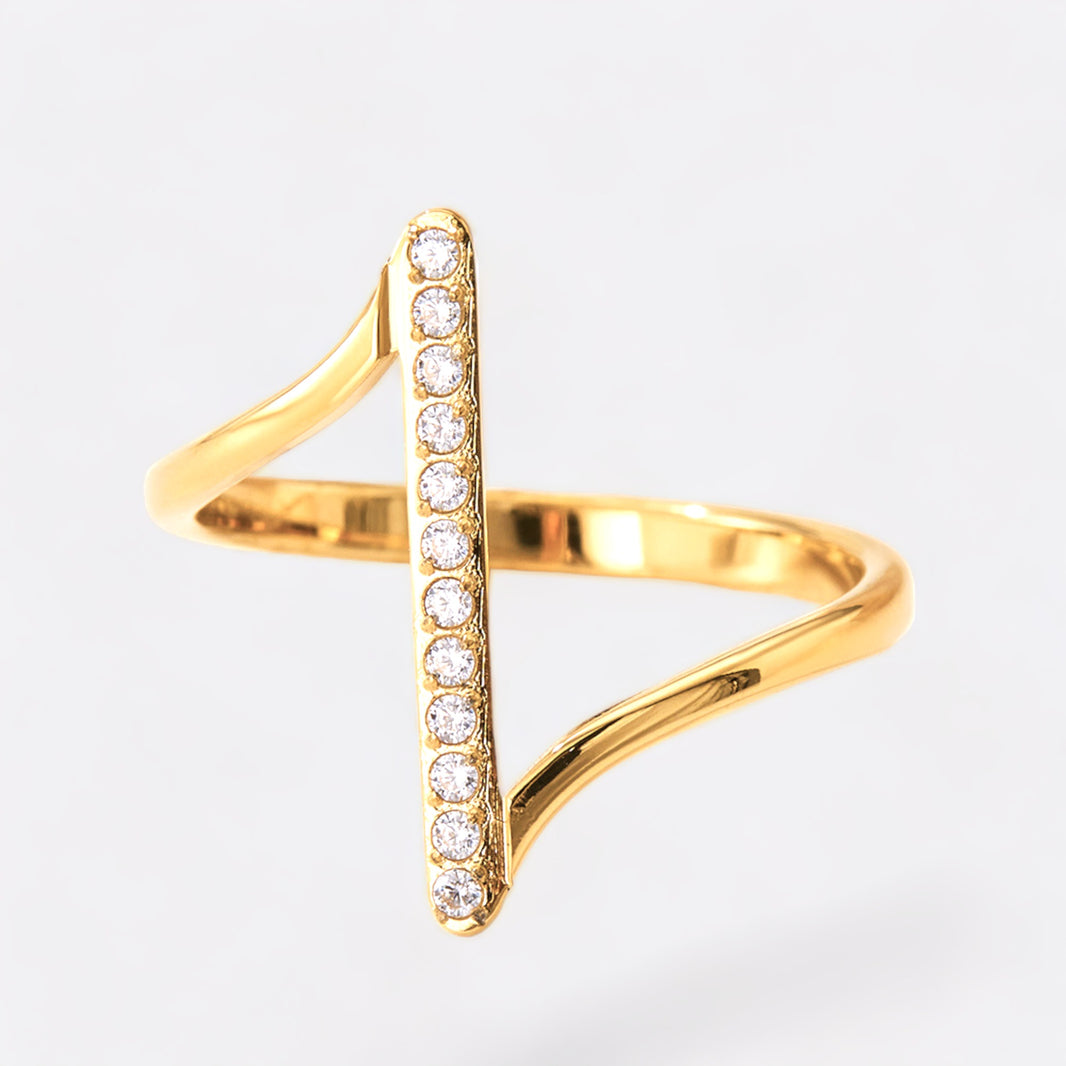 Dainty & Trendy Cross-Finger Ring | Waterproof Jewelry | Dinot Curated