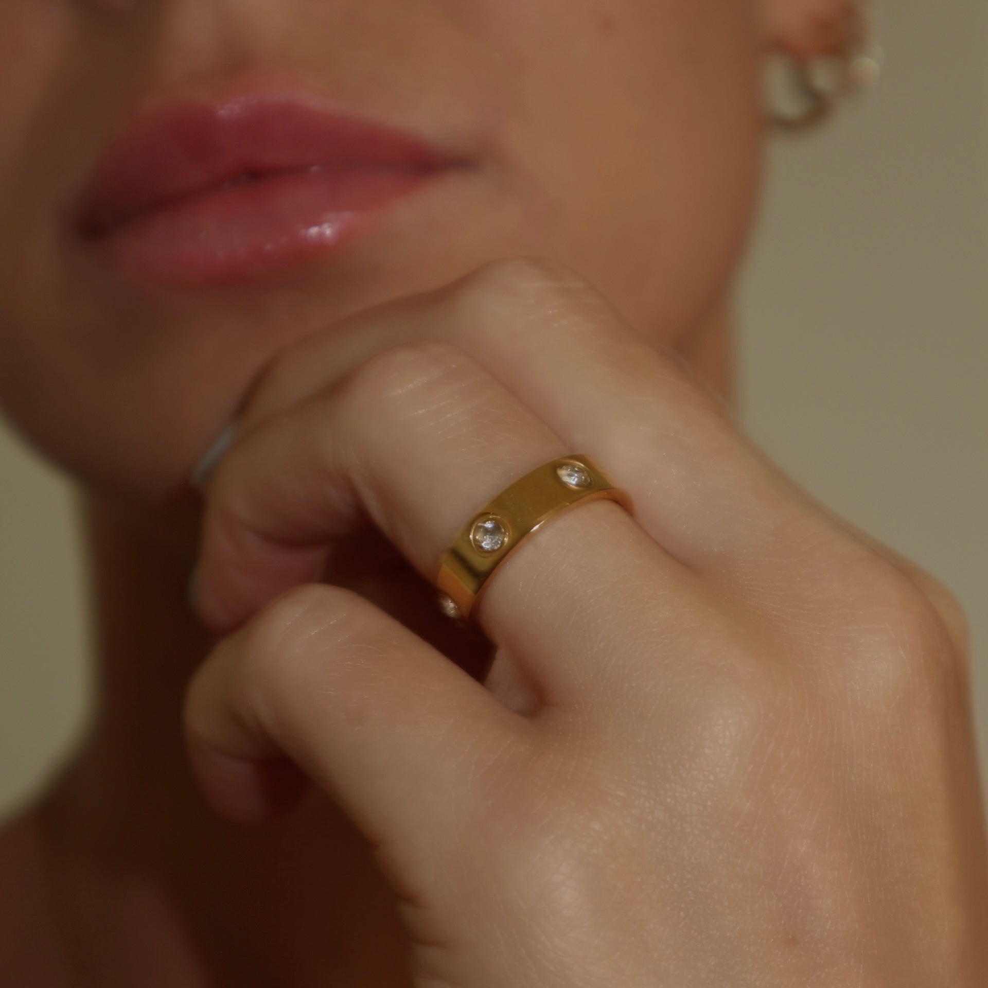 Ruth Band Ring by Dinot. Tarnish-Resistant 18k Gold Plated